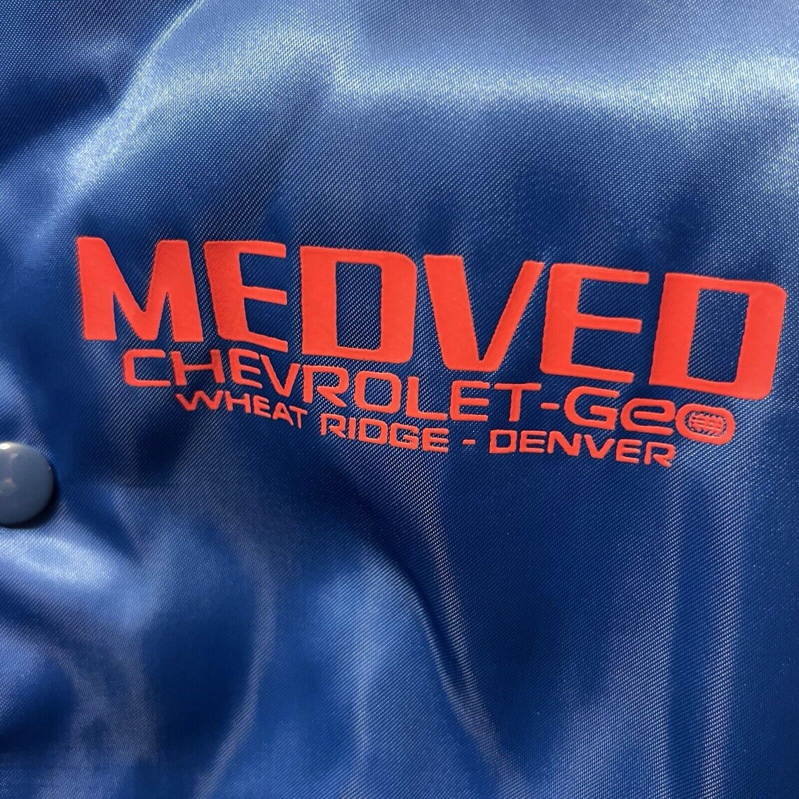 Vintage Chevrolet Geo Satin Bomber Jacket XL Blue Mens 90s - Etsy