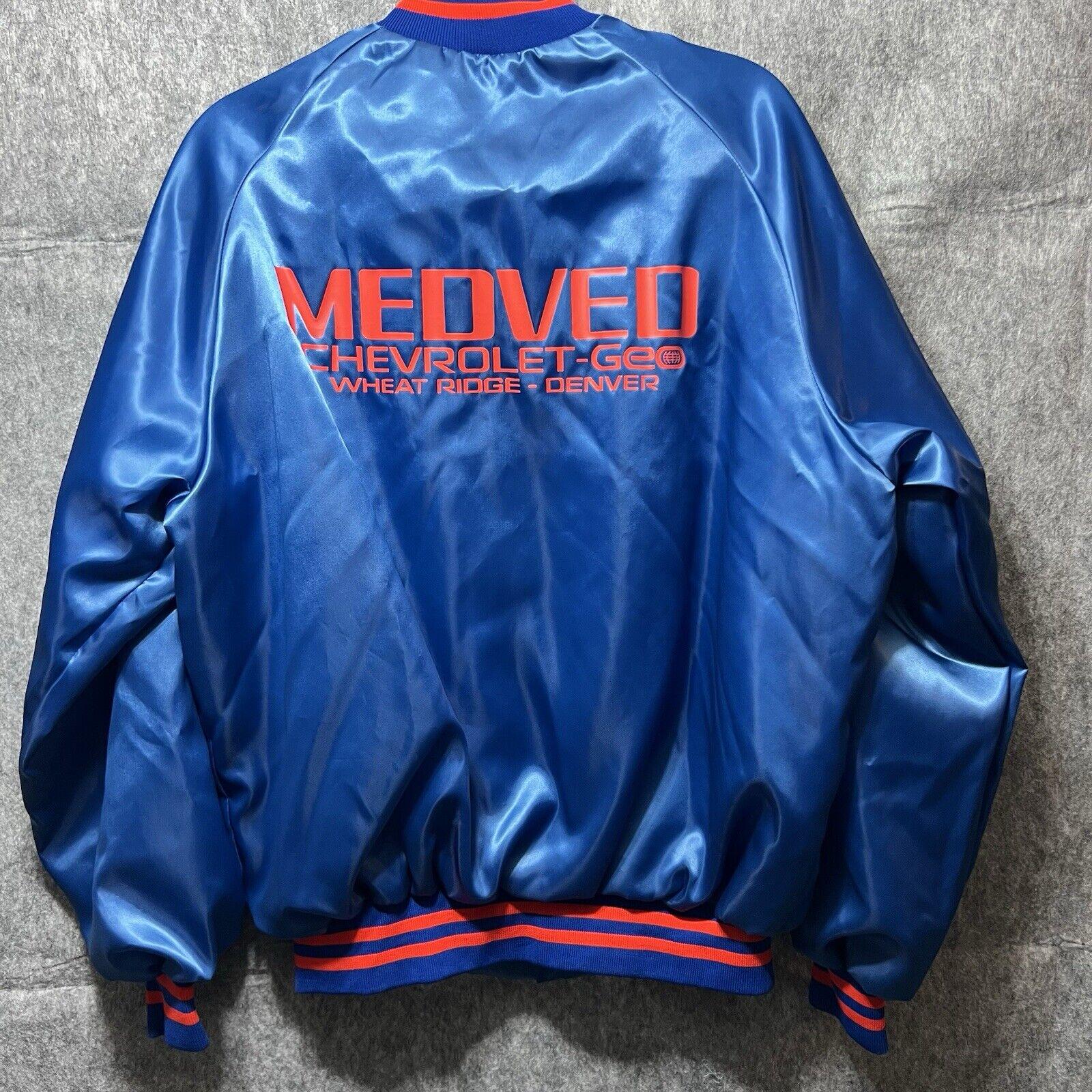 Vintage Chevrolet Geo Satin Bomber Jacket XL Blue Mens 90s - Etsy