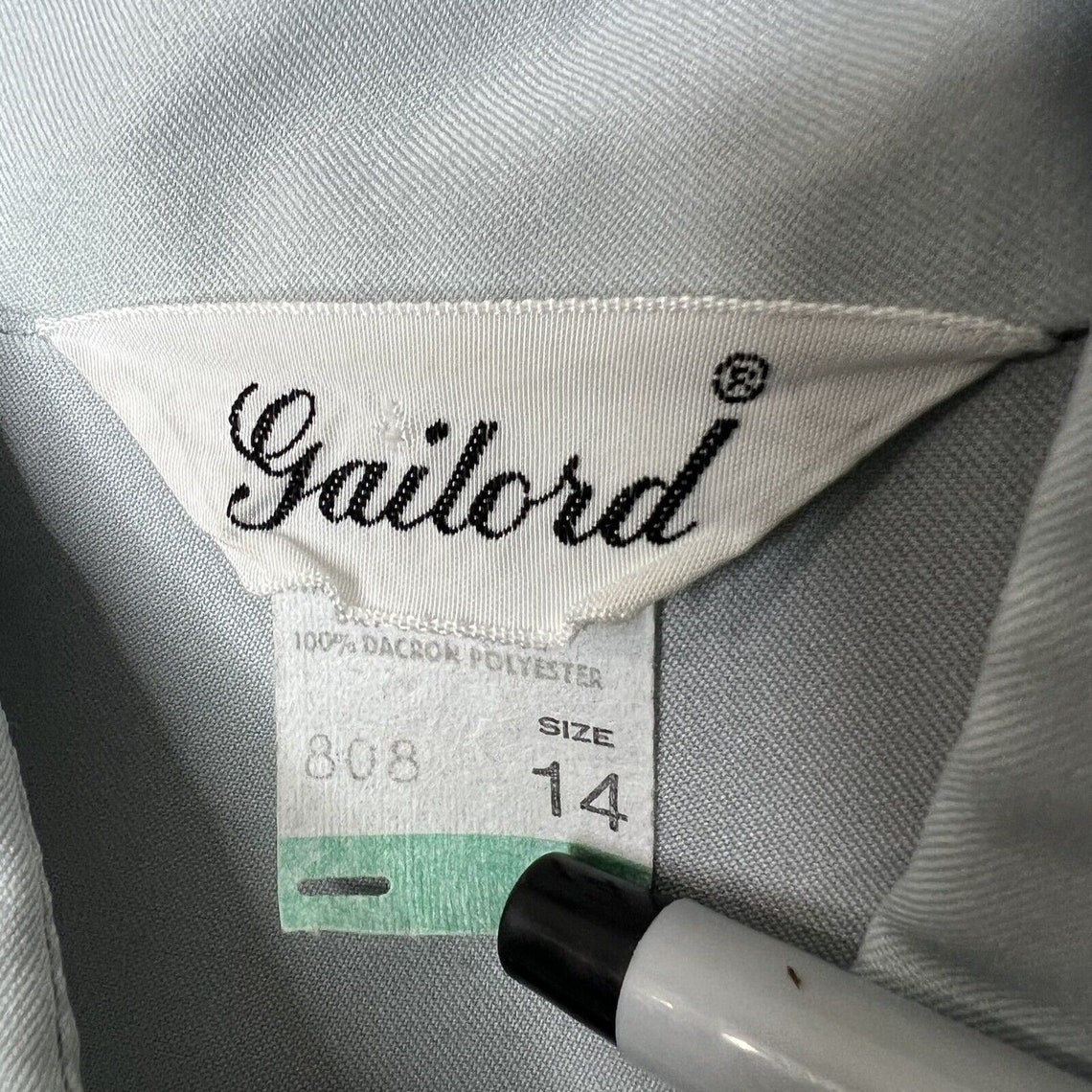 Vintage Gailord Blouse 14 Secretary Dacron Polyester Long Sleeve Button ...