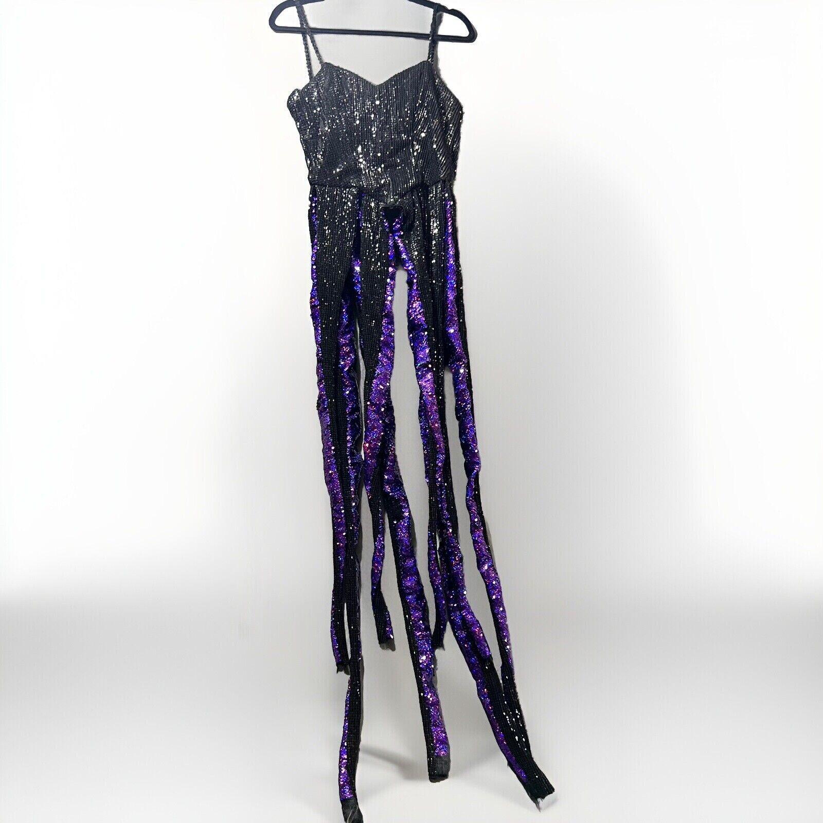 Octopus Corset Costume Purple Black Sea Witch Sequin Cosplay Top ...