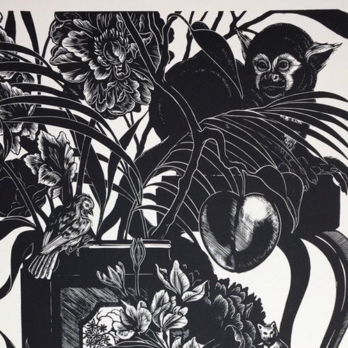 The Third Room to the Right Handmade Linocut Linoprint W - Etsy