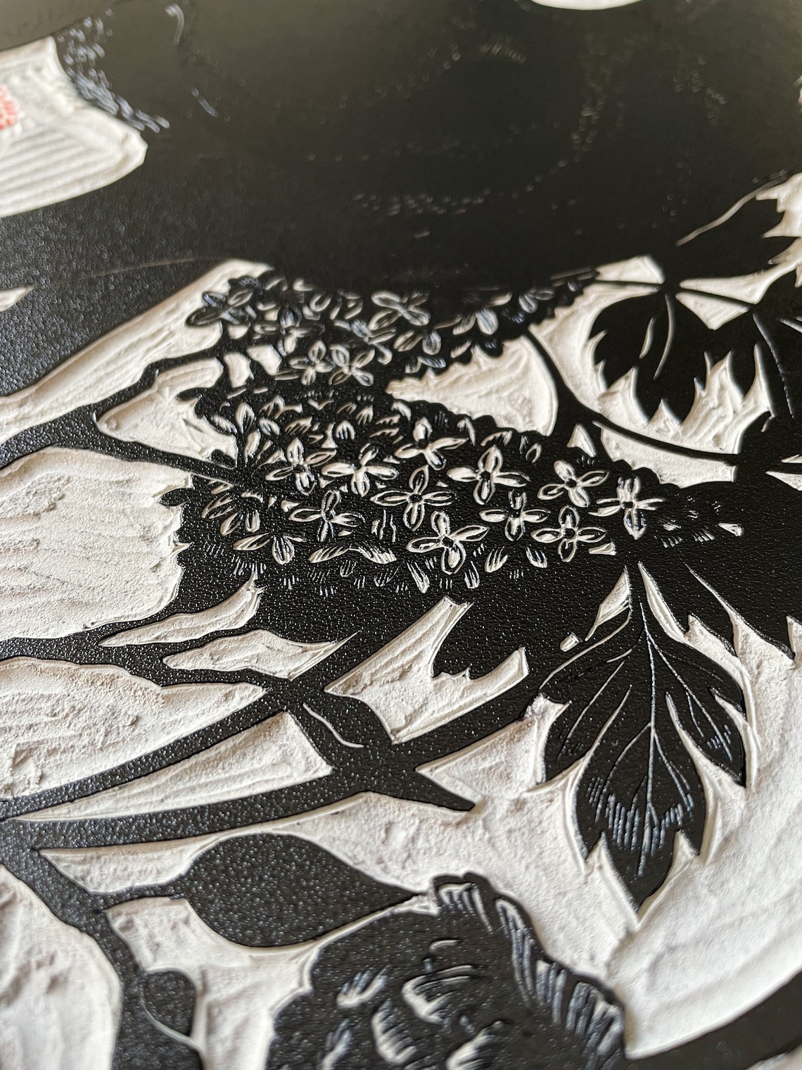 Original Linocut Featuring a Doe Surrounded by Botanicals and - Etsy