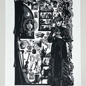 Urban Witch - Original Handcarved Linocut, Limited Edition Artwork ...