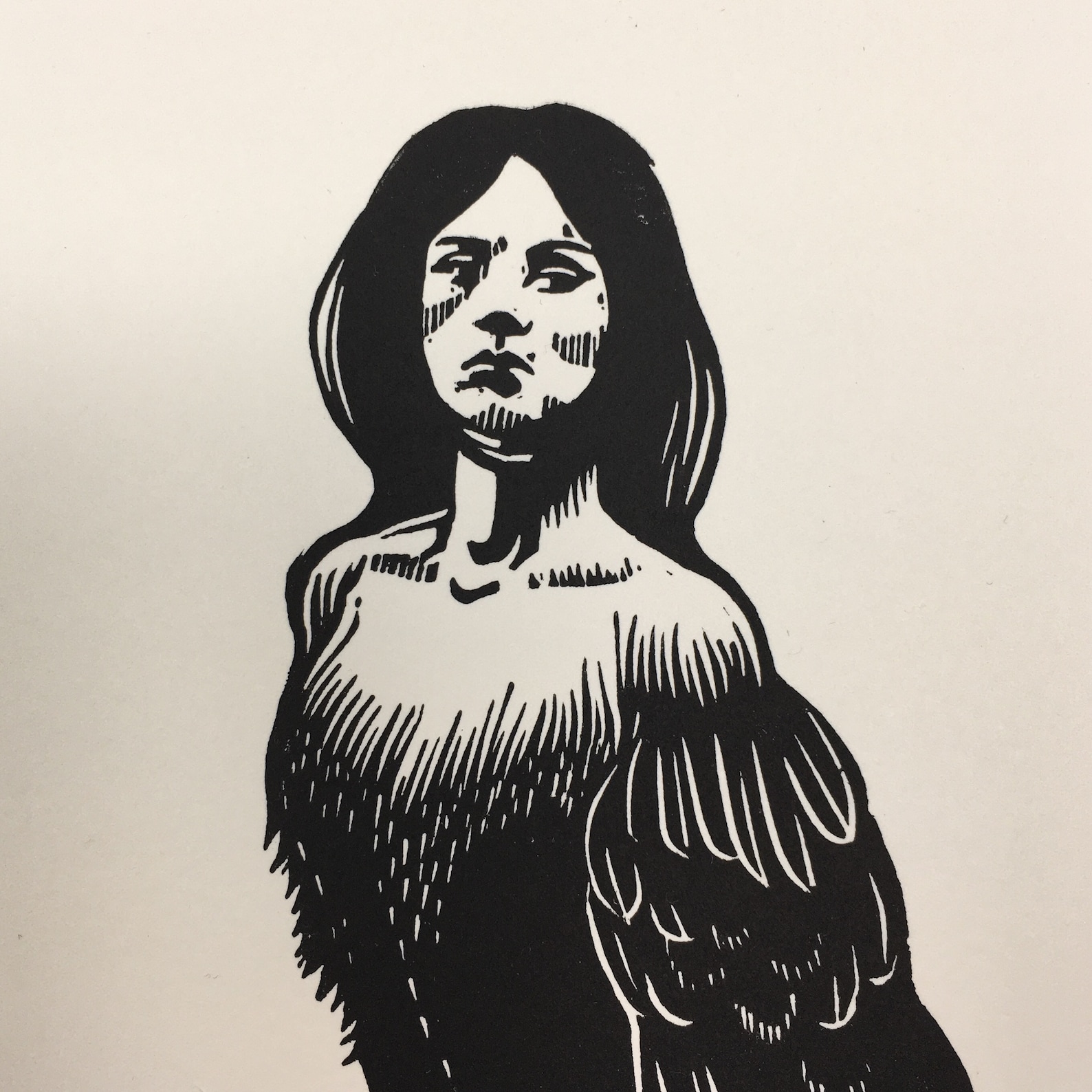 Harpy Linocut Original Handcarved Linoprint Artwork B/W - Etsy