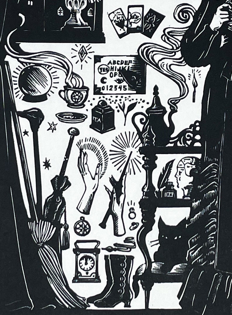 Urban Witch Original Handcarved Linocut Limited Edition - Etsy
