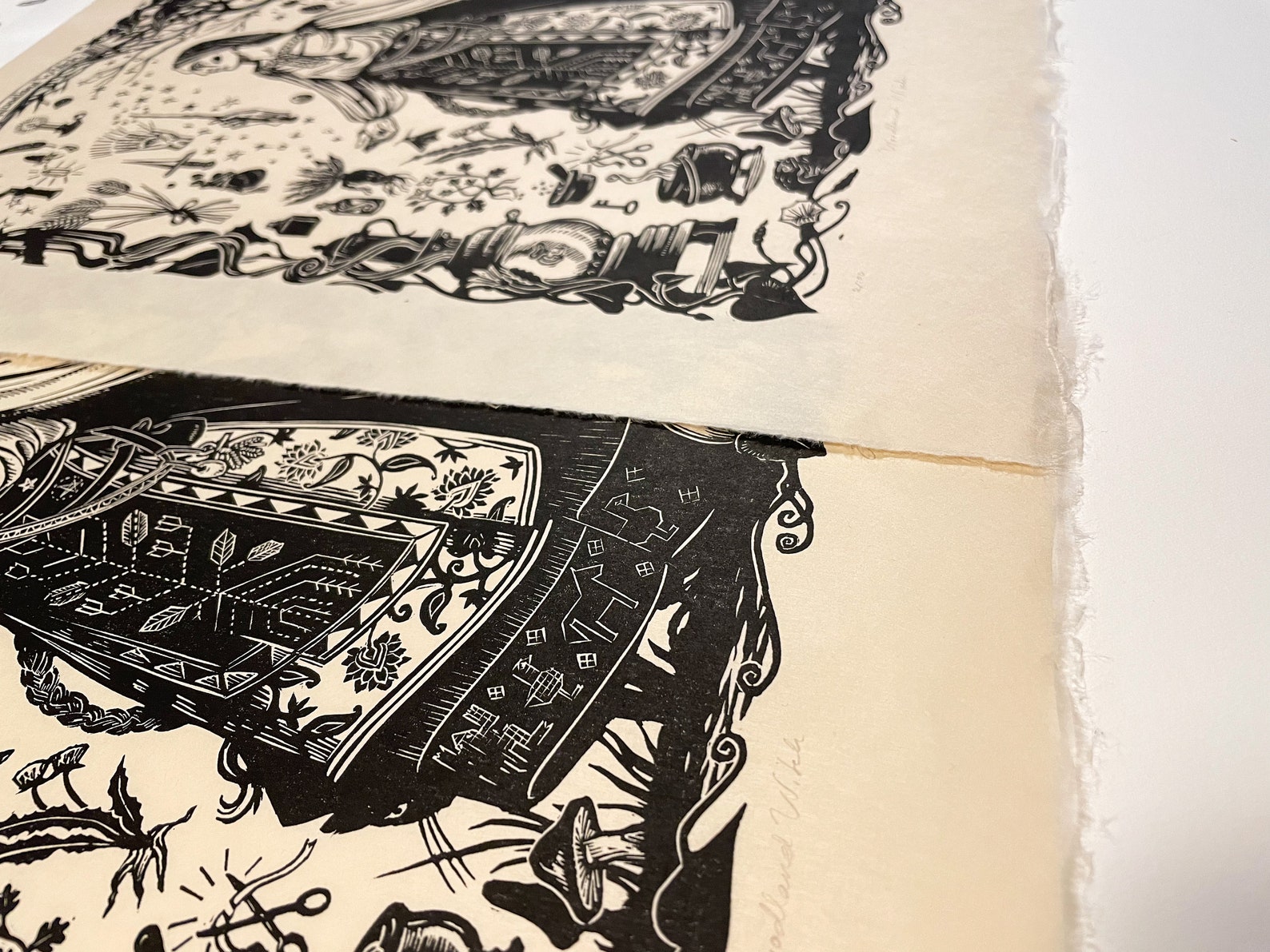 Woodland Witch Original Handcarved Linocut Limited Edition | Etsy