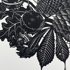 Rite of Fall - Original Handcarved Linocut Print, Limited Edition ...