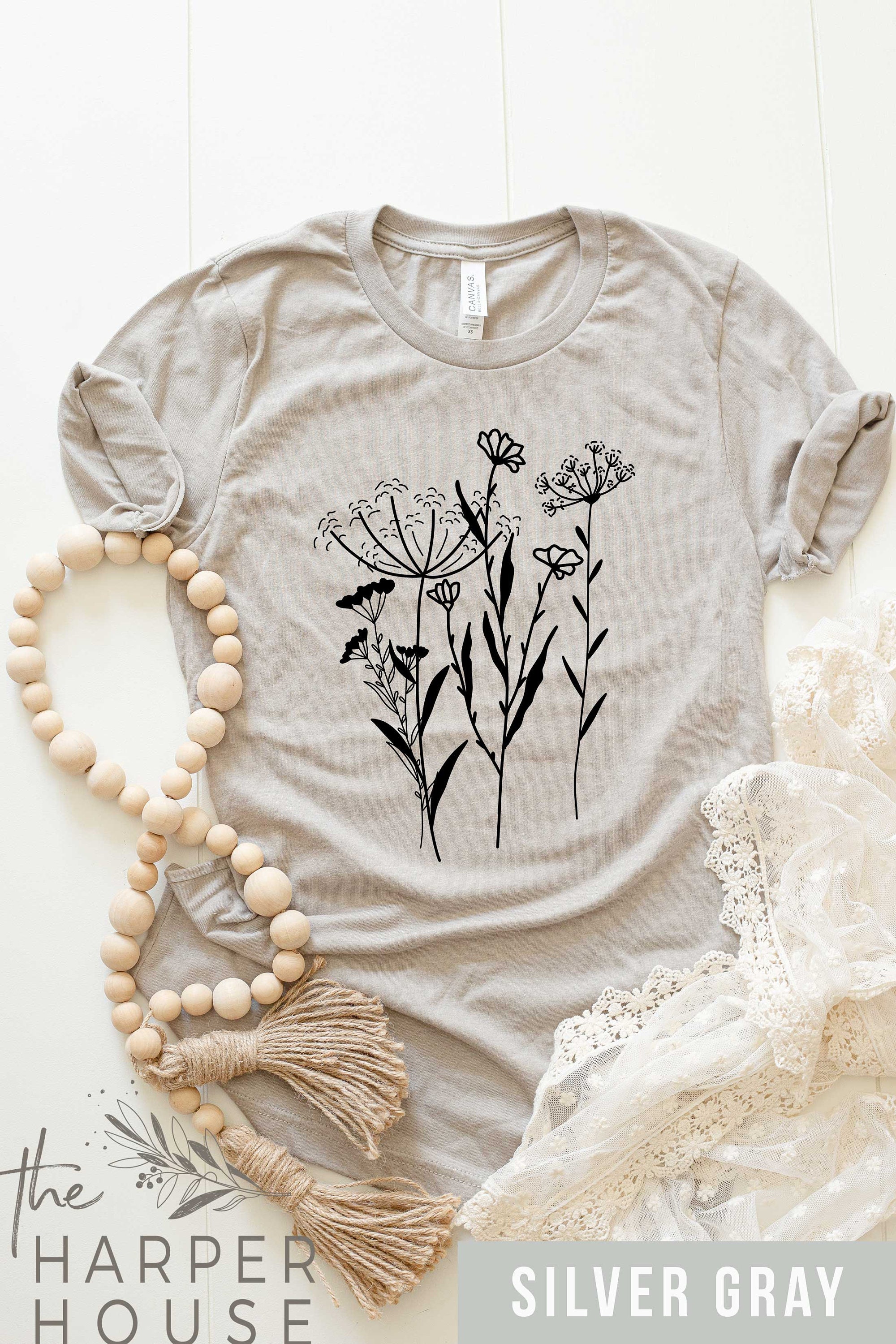 Wildflower Shirt Flower Shirt Botanical Shirt Aesthetic | Etsy