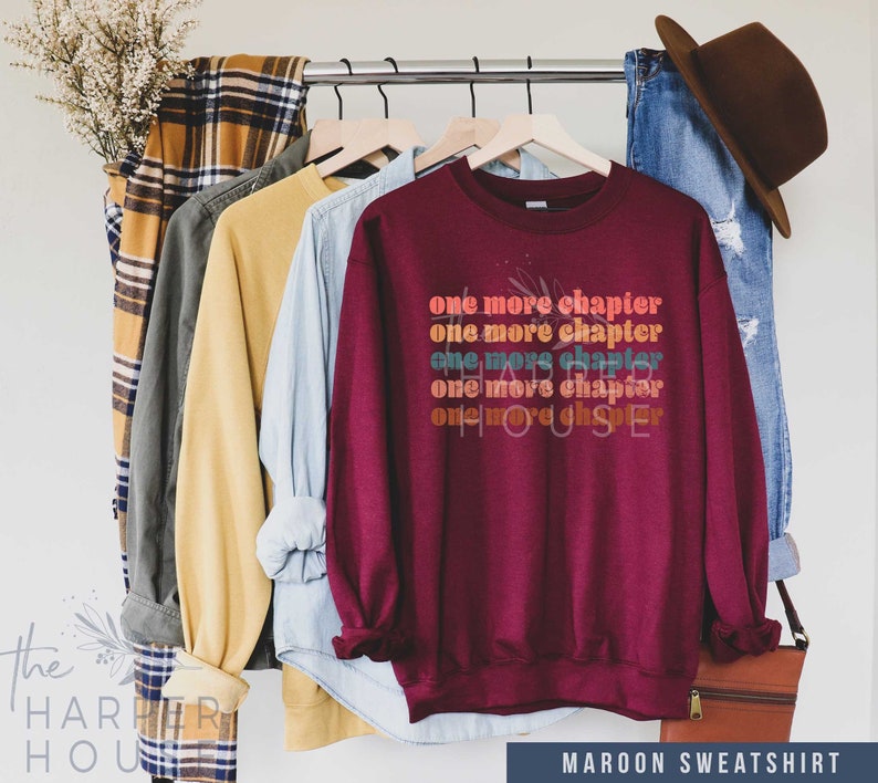One More Chapter Book Sweatshirt Woman Book Lover Gift Bookish - Etsy