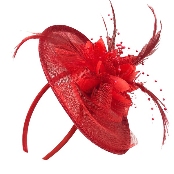 Red Fascinator - Etsy