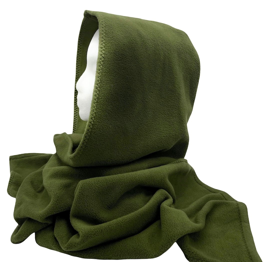 Fleece Hooded Scarf: Handmade Winter Warmer, Select From 11 Color ...