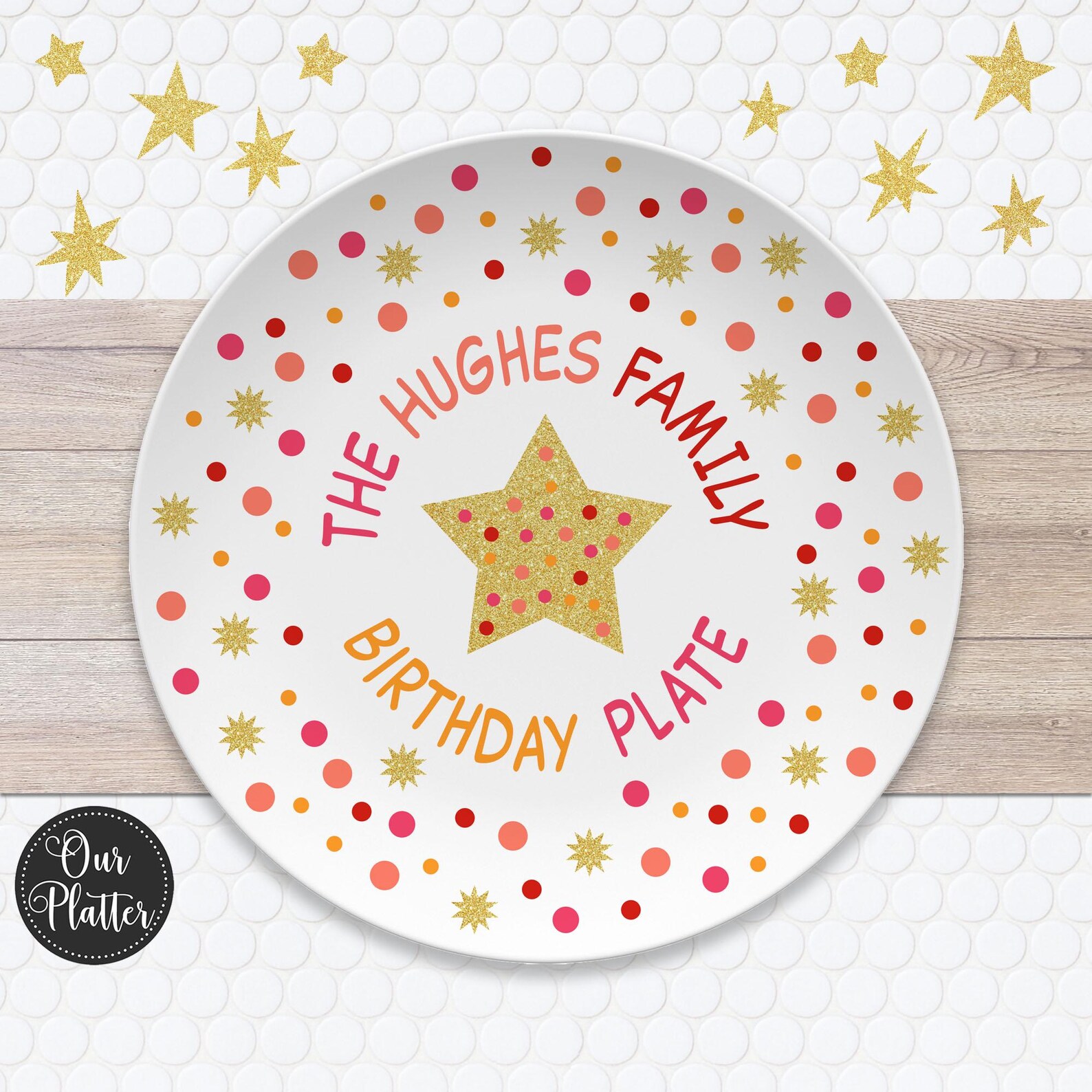 Celebration Plate, You Are Special Personalized Plate, Dots, Sprinkles ...