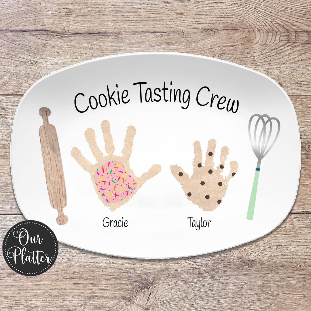 Handprint Cookie Custom Personalized Platter, Gift From Kids, Handprint ...