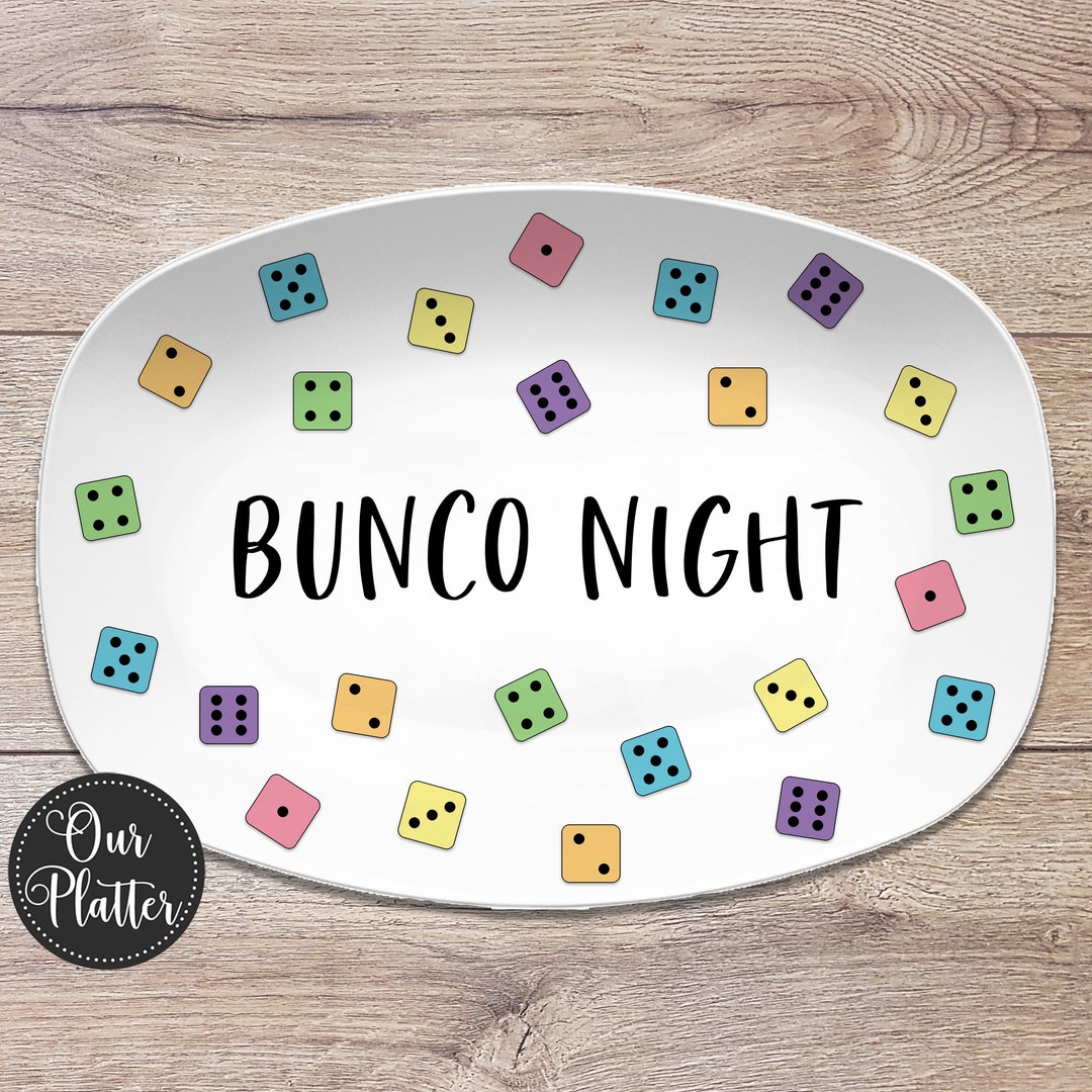 Bunco Night, Dice Game Night Custom Personalized Platter, Let's Roll ...