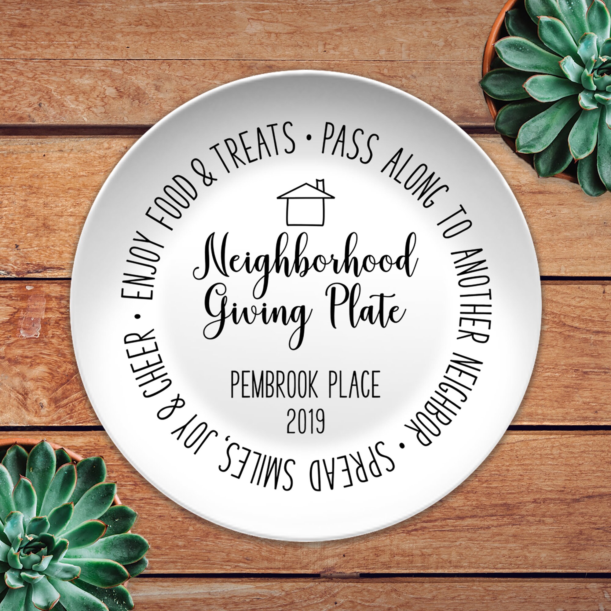 Neighborhood Giving Plate Pass Along Plate for Neighbors and - Etsy