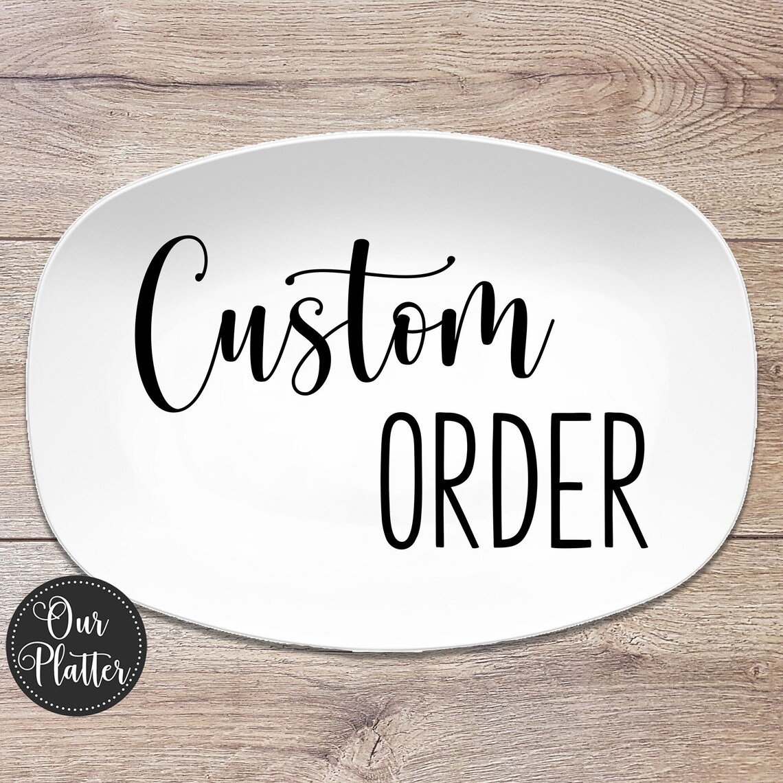 Custom Text Design Photo Logo Personalized Platter | Etsy