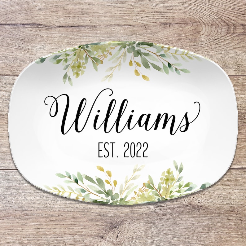 Personalized Platter Greenery Custom Name Family Plate Gift - Etsy