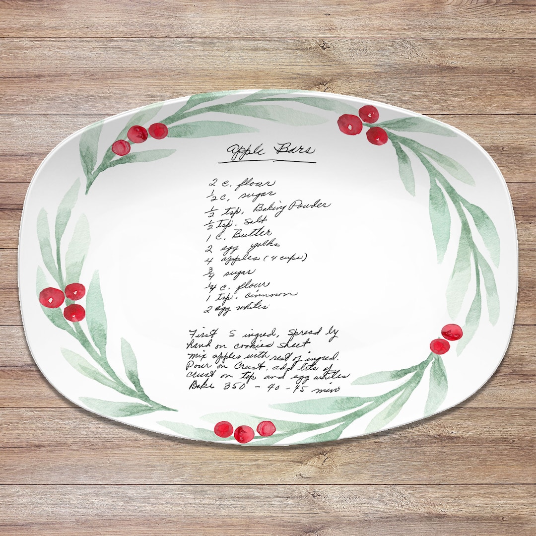 Christmas Handwritten Recipe Personalized Platter | Handwriting ...