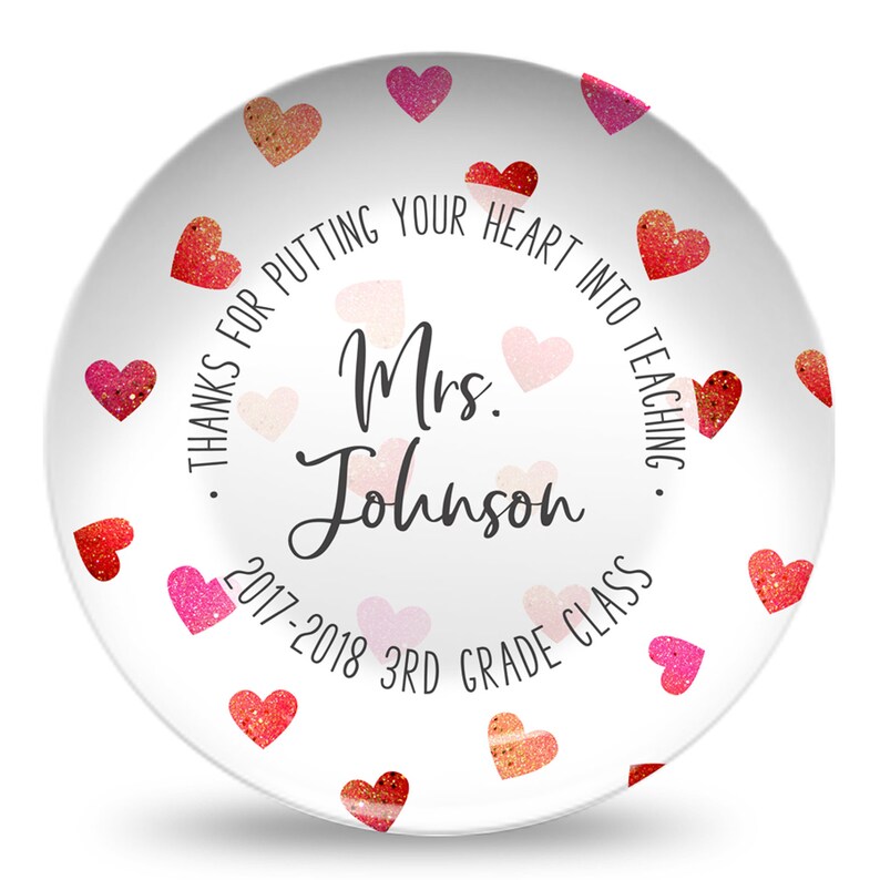 Teacher Appreciation Personalized Plates | Valentine | Teacher ...