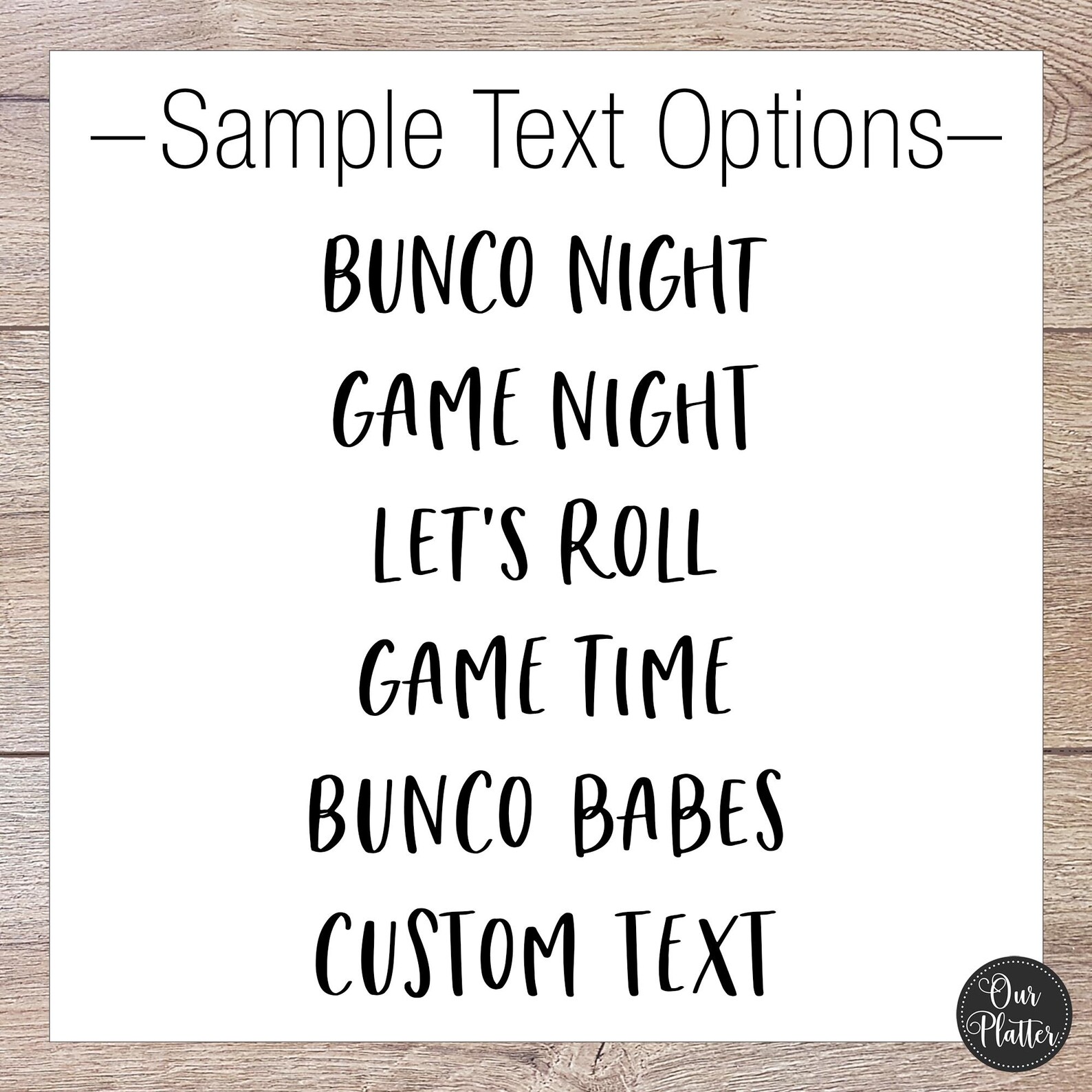 Bunco Game Night Personalized Platter, Dice, Let's Roll, Custom Serving ...