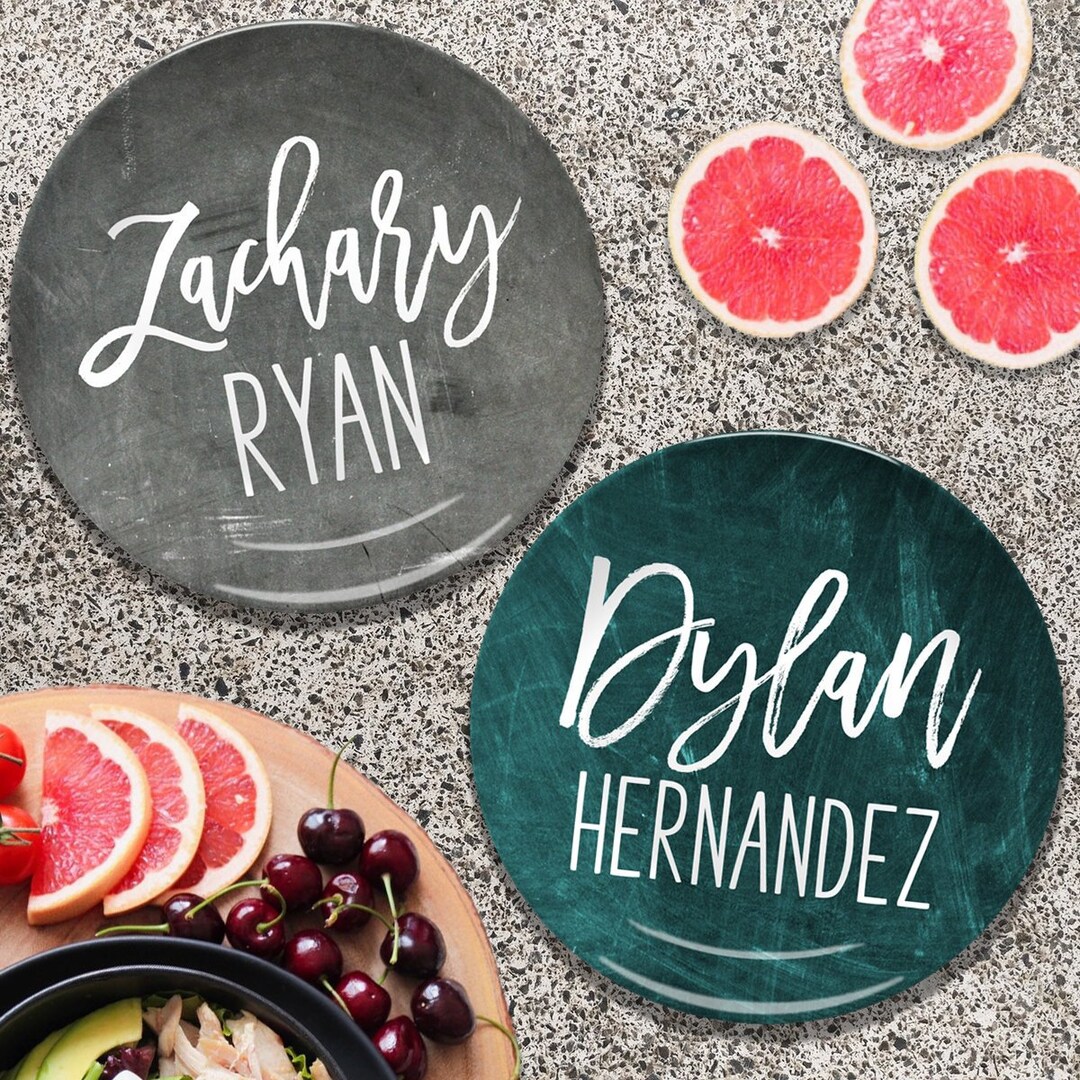 Personalized Plate, Chalkboard Design, Gift for Kids, Families ...