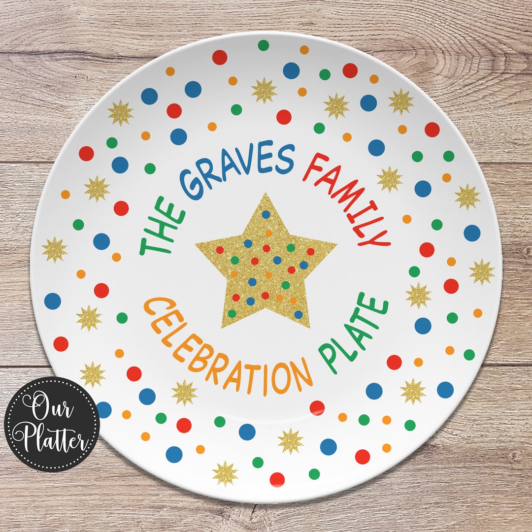 Celebration Plate, You Are Special Personalized Plate, Dots, Sprinkles ...