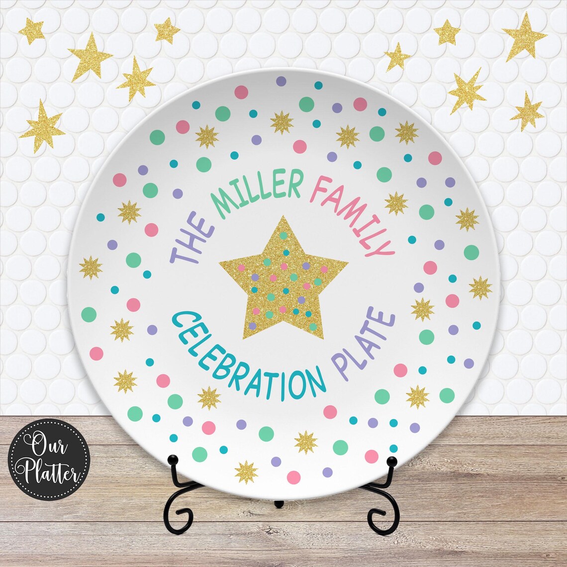 Celebration Plate, You Are Special Personalized Plate, Dots, Sprinkles ...