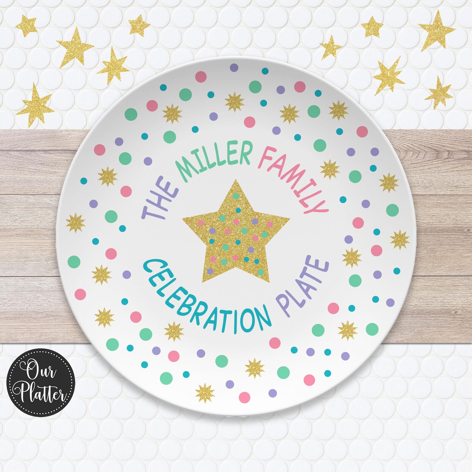 Celebration Plate, You Are Special Personalized Plate, Dots, Sprinkles ...