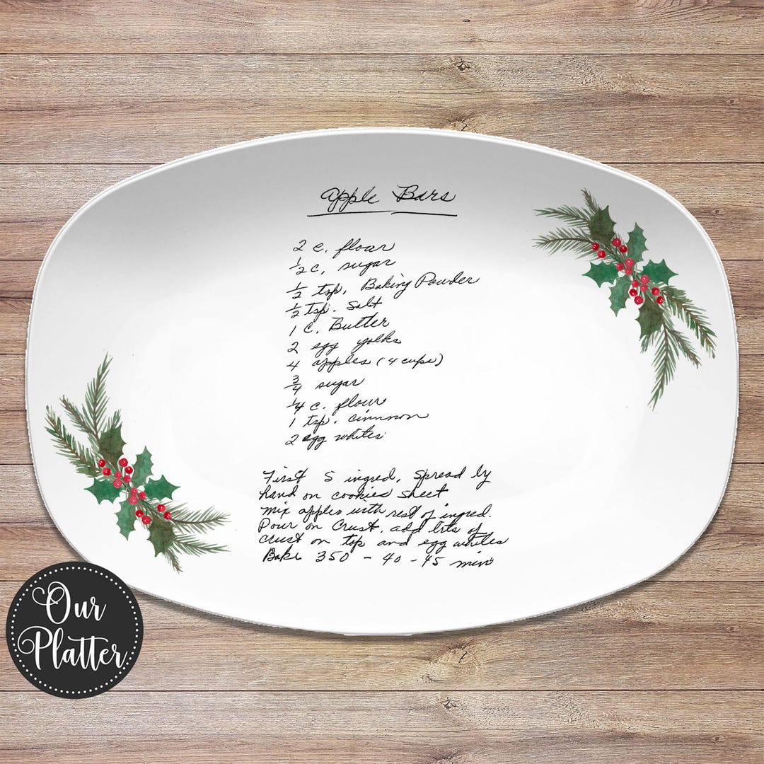 Christmas Handwritten Recipe Personalized Platter | Handwriting ...