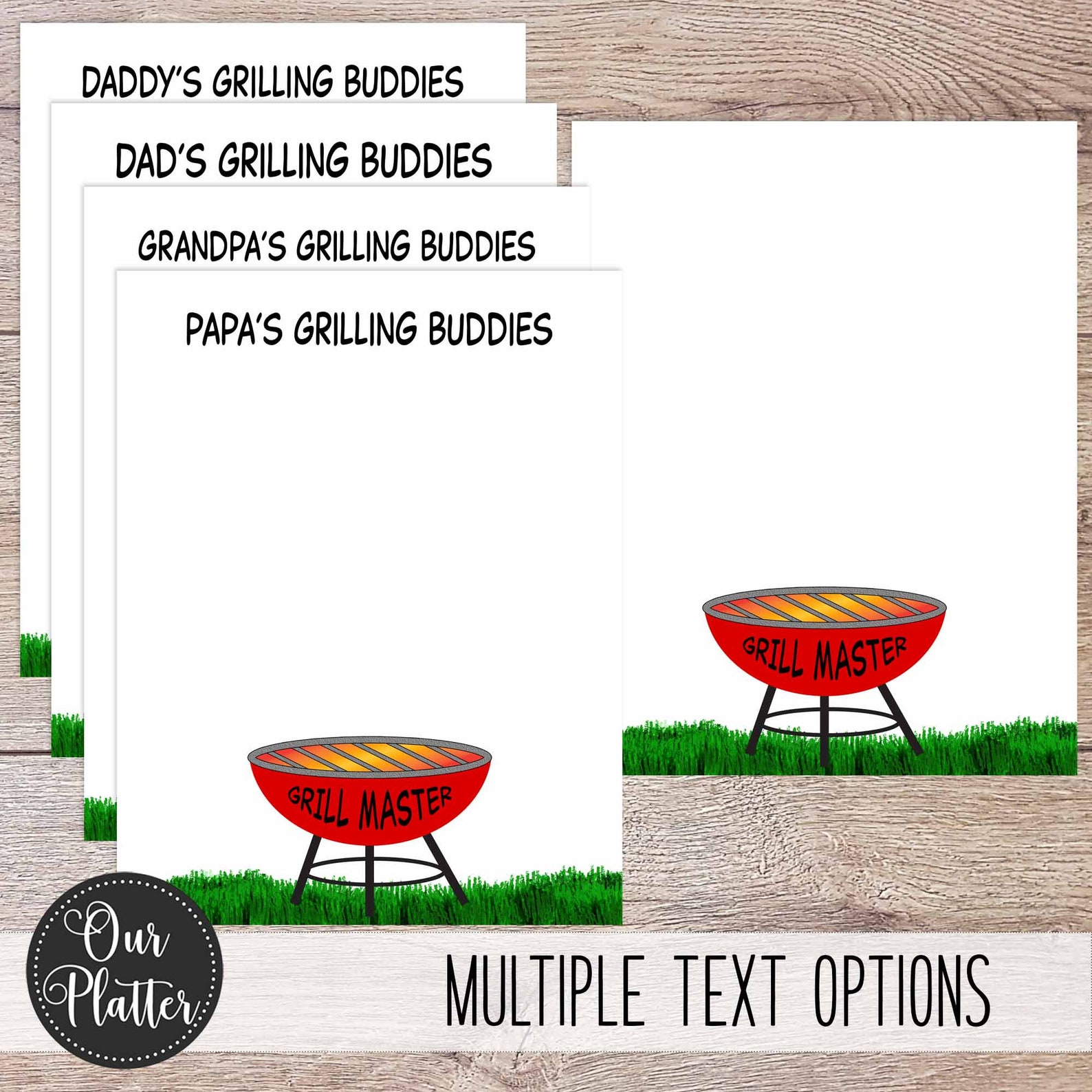 Grilling Handprint Art Printable Gift, Digital Download, DIY Add Your ...