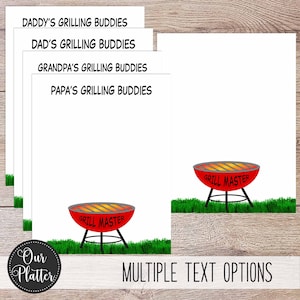 Grilling Handprint Art Printable Gift, Digital Download, DIY Add Your ...