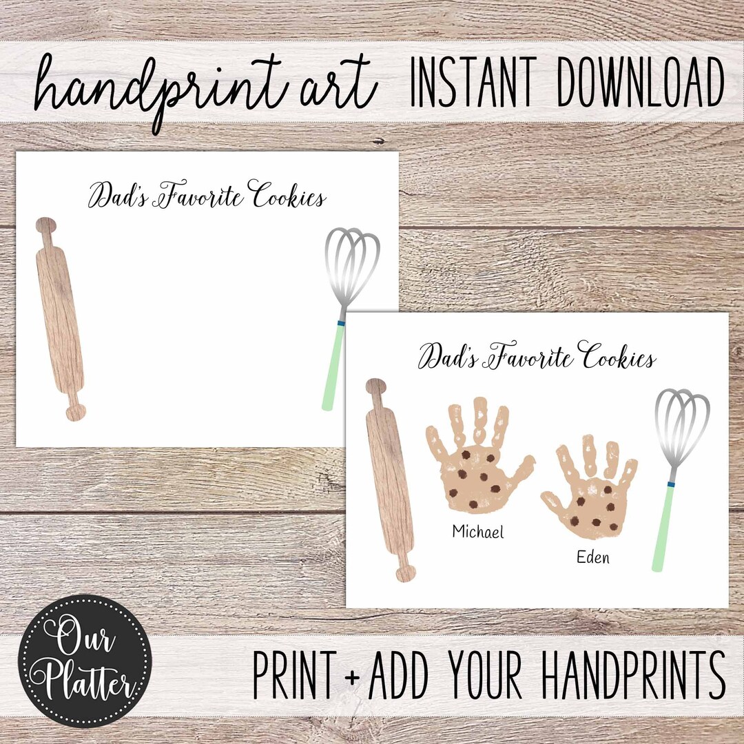 Handprint Art Craft, Favorite Cookies Art Printable Gift, Digital ...