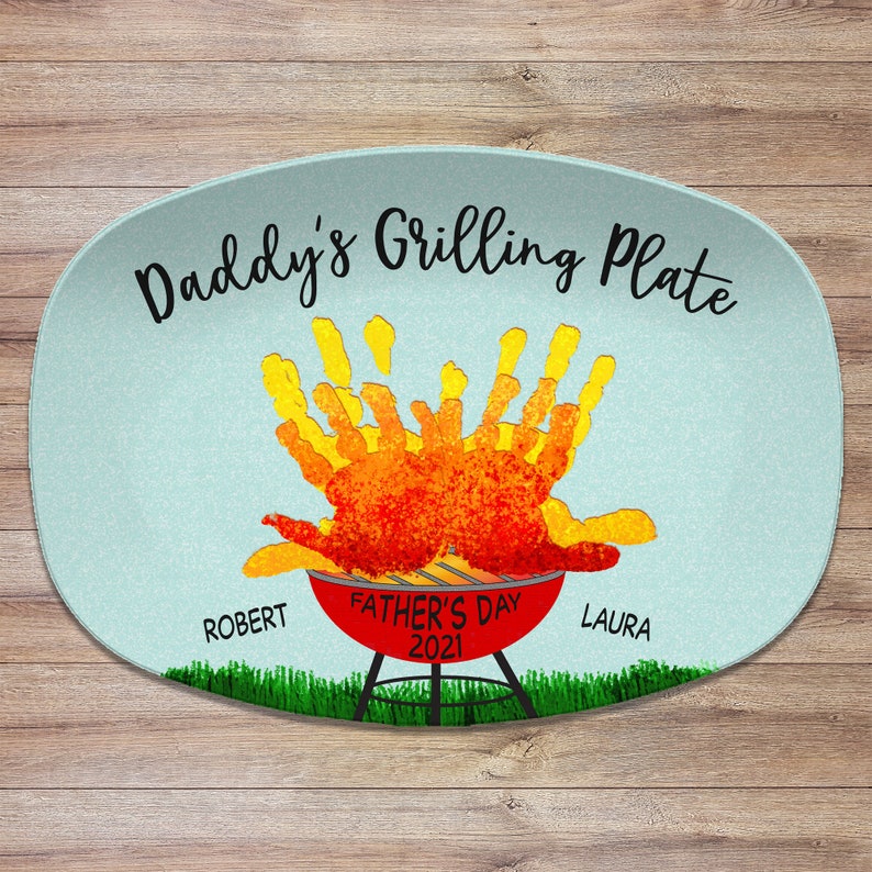 Handprint Custom Grilling Plate Personalized Platter for - Etsy