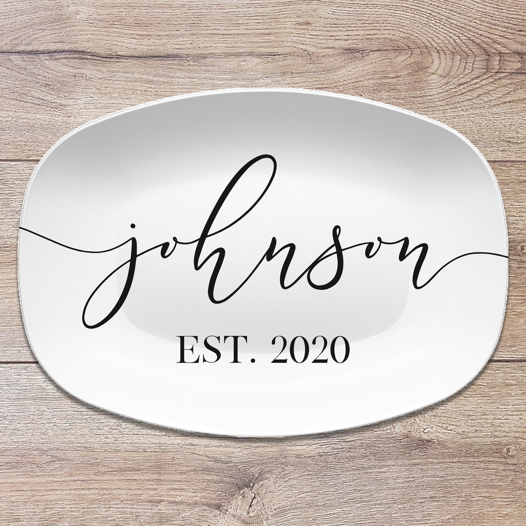 Script Family Name Personalized Platter | Farmhouse * Boho * Wedding ...