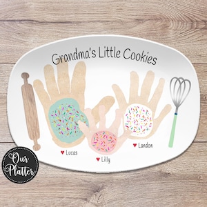 Handprint Cookie Custom Personalized Platter, Gift From Kids, Handprint ...
