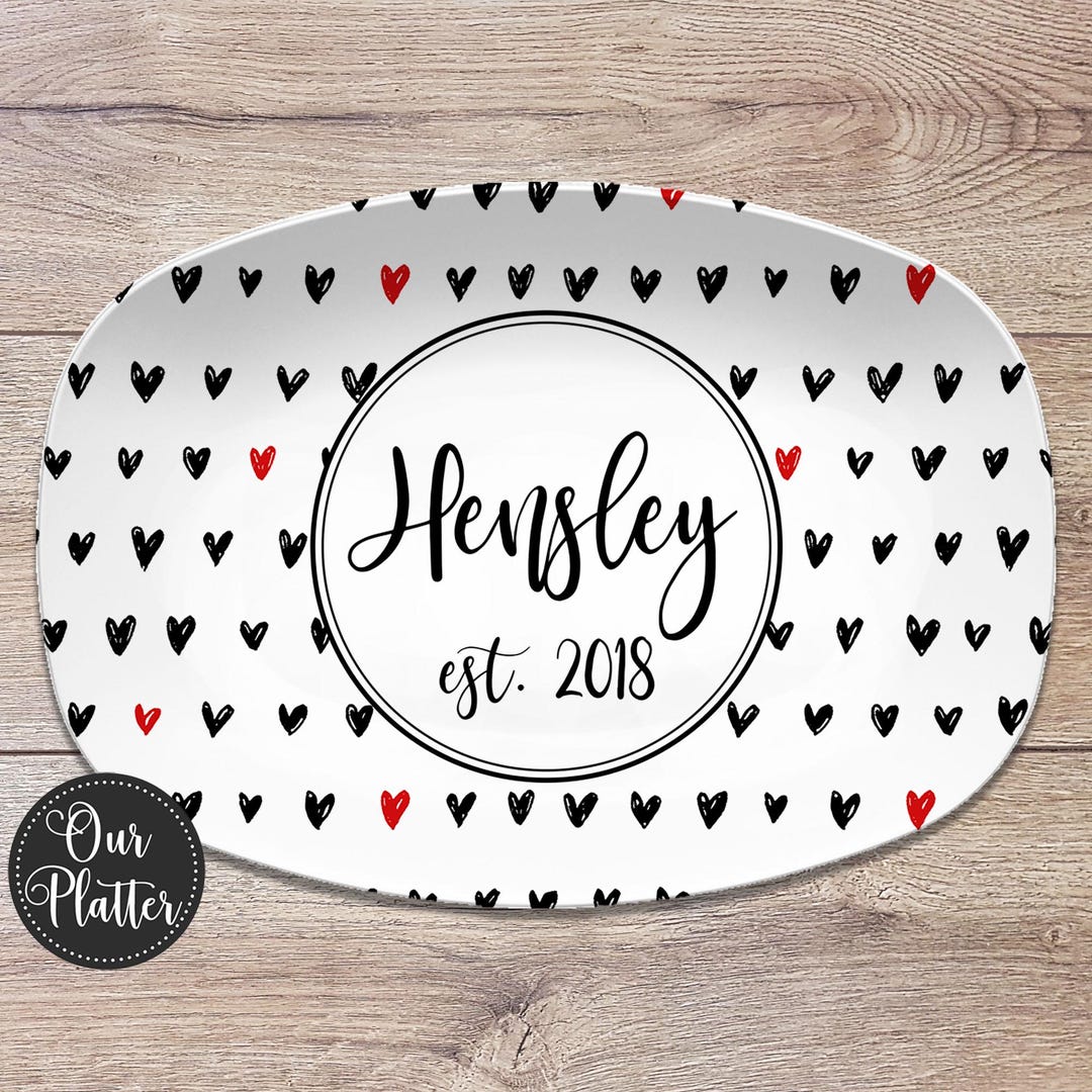 Hearts Personalized Custom Platter | Pattern Designs | Custom Family ...