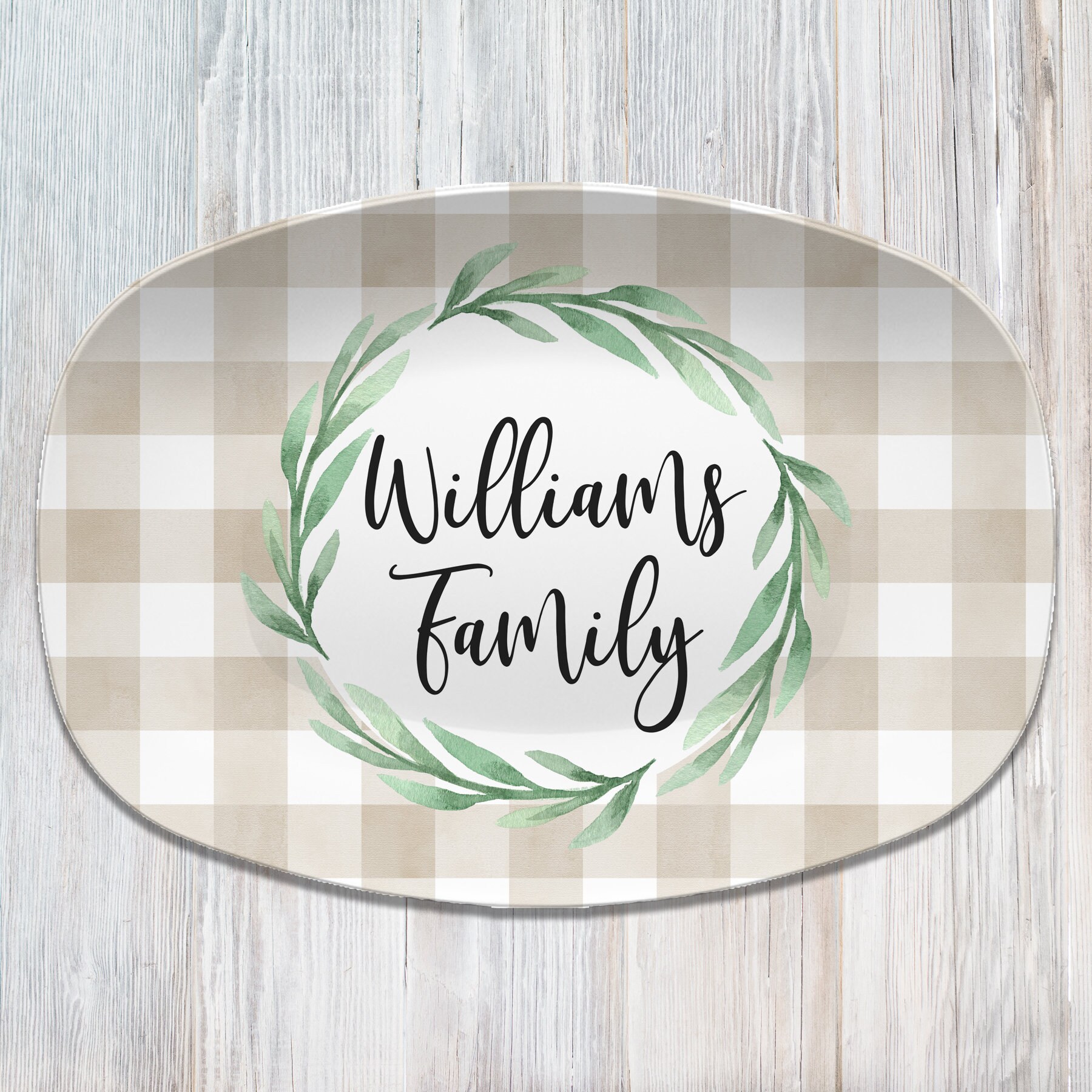 Fall Buffalo Plaid Thanksgiving Personalized Platters - Etsy