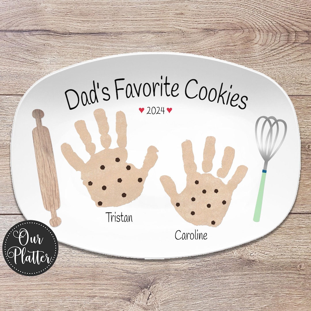 Handprint Cookie Custom Personalized Platter, Gift From Kids, Handprint ...