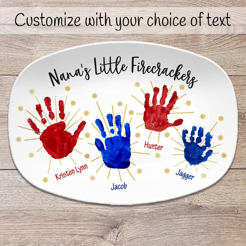 Handprint Custom Personalized Platter, Little Firecrackers, Gift From ...