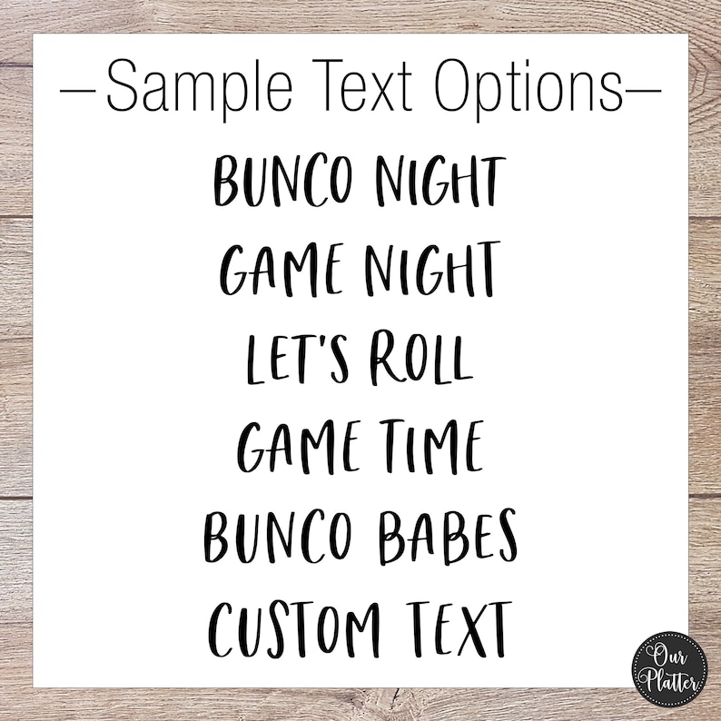 Bunco Night, Dice Game Night Custom Personalized Platter, Let's Roll ...