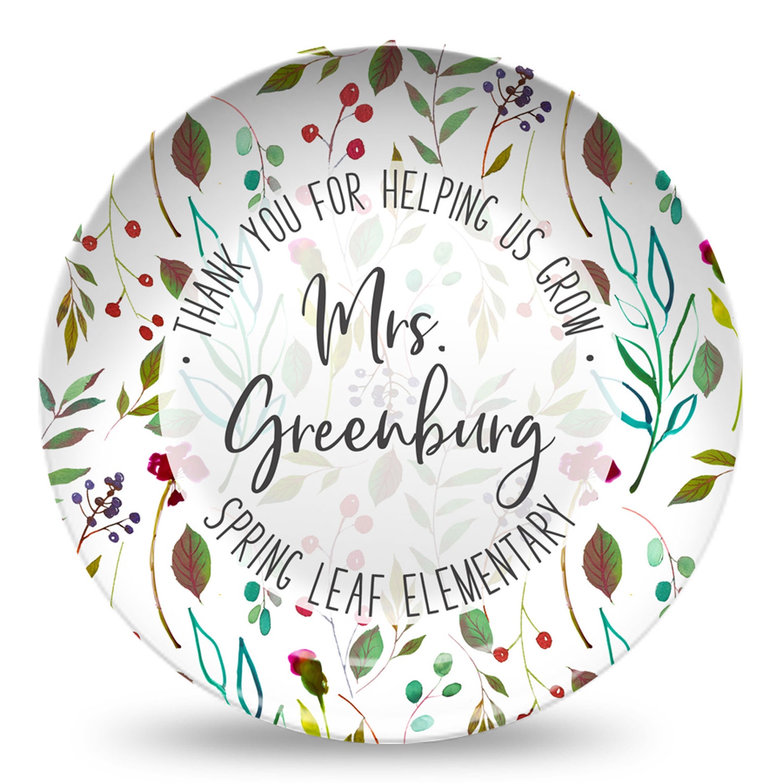 Teacher Appreciation Personalized Plates | Valentine | Teacher ...