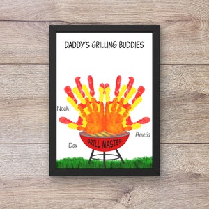 Grilling Handprint Art Printable Gift, Digital Download, DIY Add Your ...