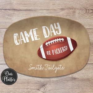 Game Day Football, Tailgate, Superbowl Party Personalized Platter - Etsy