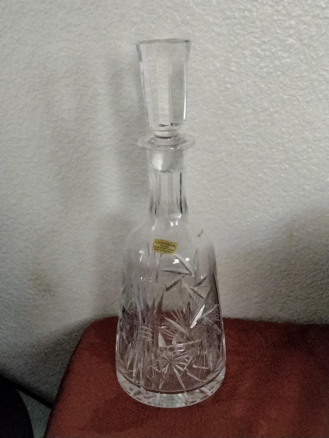 Vintage Samobor Hand Cut Lead Crystal Bell Decanter W/faceted Stopper ...