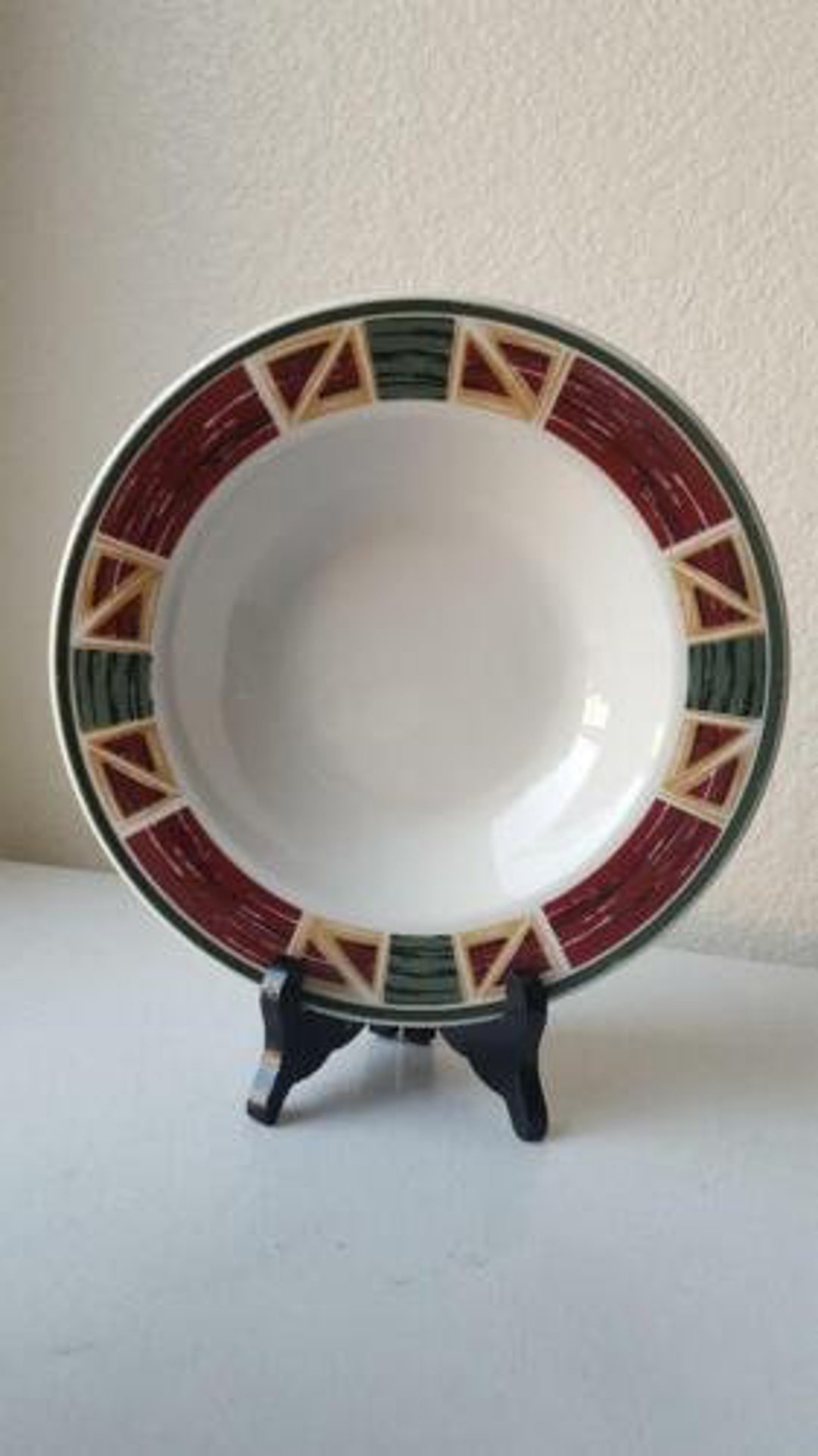 Set of 16 Tienshan Stoneware PRAIRIE Red Barn Country Rustic Farm Soup ...