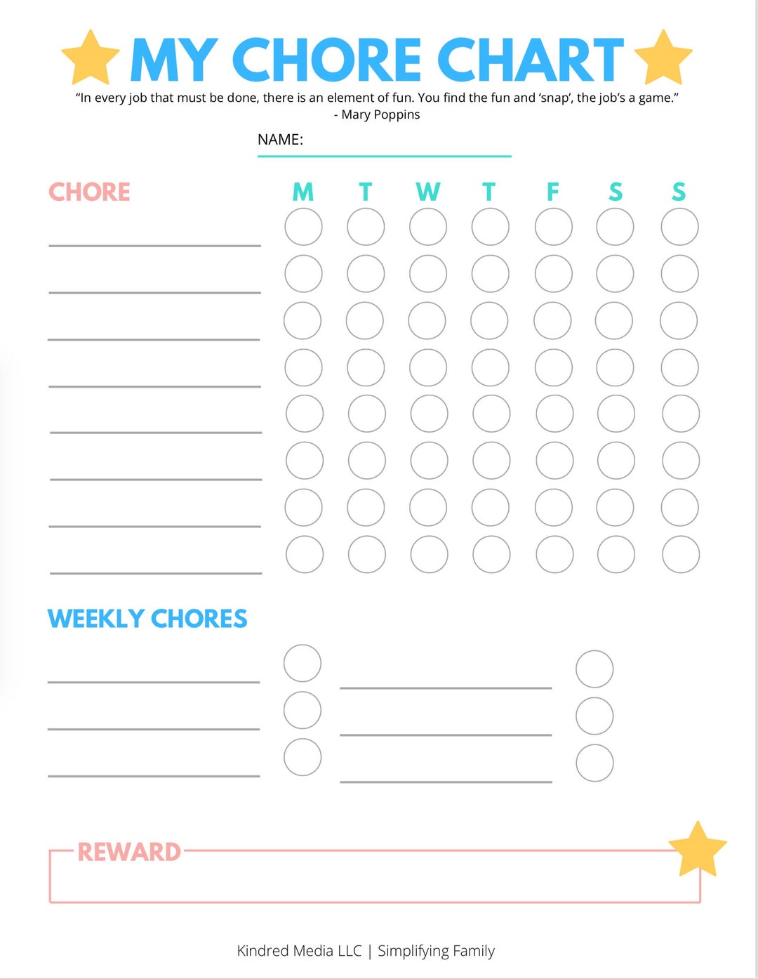 My Chore Chart - Etsy
