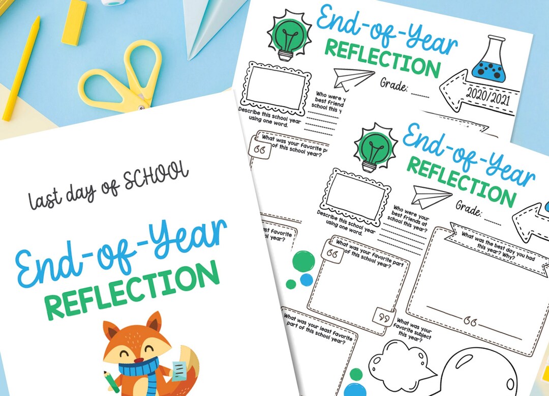 Last Day of School | End of Year Reflection | School Journal - Etsy