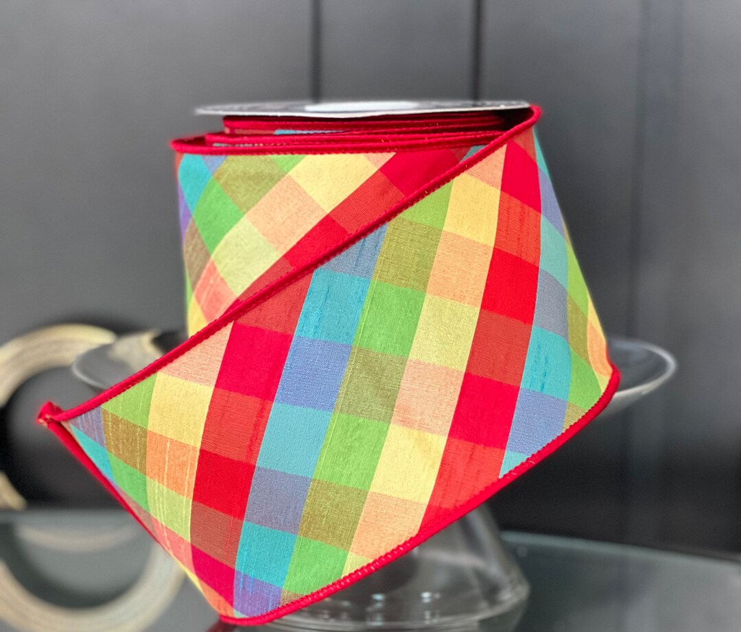 Multi Color Wired Ribbon 4 Inch Wired Ribbon Multi Color 4 Inch Ribbon ...