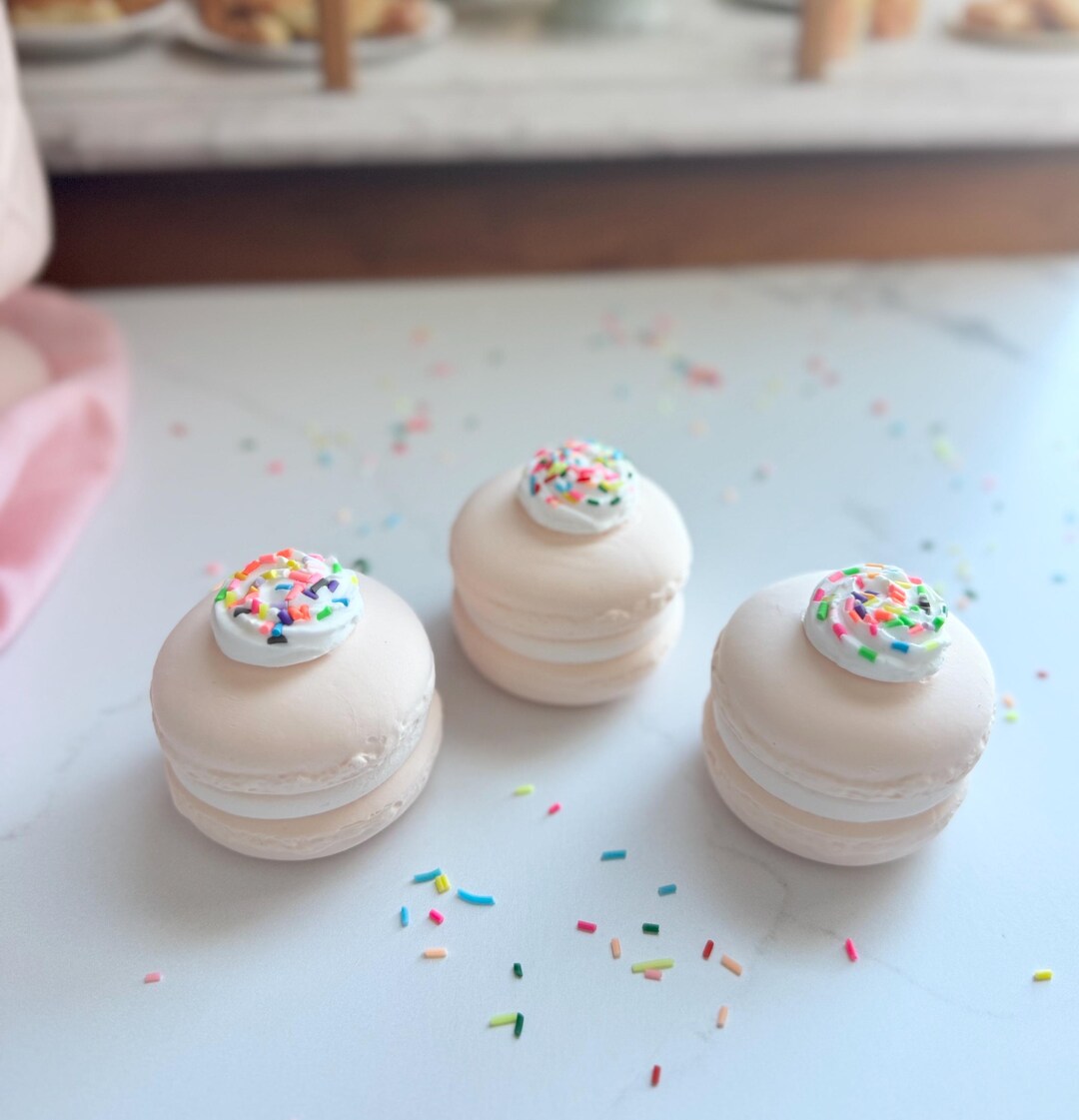 Fake Birthday Macaroons, Vanilla Macaroons for Display, Fake Treats ...
