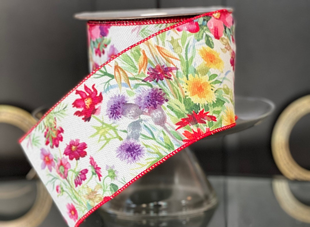 4 Inch Wired Ribbon Floral Wire Ribbon Wire Ribbon Quality Wire Ribbon ...